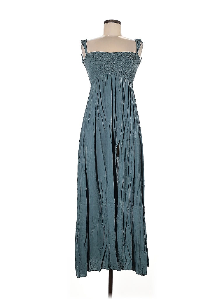 AaKaa 100% Rayon Teal Casual Dress Size M - 52% off | ThredUp