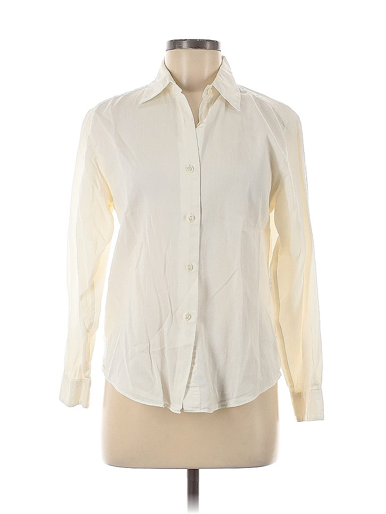 Barrie Pace 100% Cotton Color Block Ivory Long Sleeve Blouse Size 6 ...