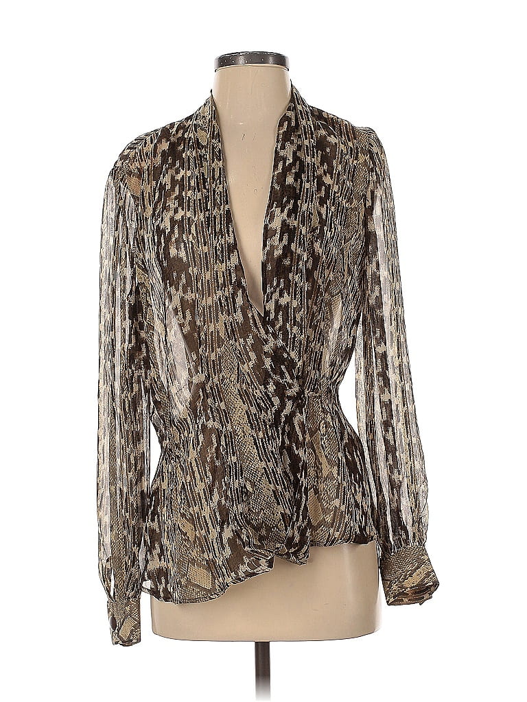 Givenchy 100% Silk Animal Print Brown Vintage Blouse Size EU (FR) 36 / US 4 - 74% off | ThredUp