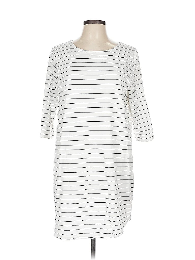 Tasc Stripes White Casual Dress Size L - 93% off | ThredUp