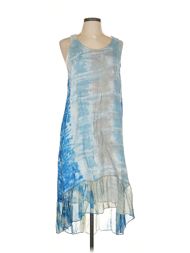 MADE IN ITALY Tie-dye Blue Casual Dress Size L - 60% off | ThredUp