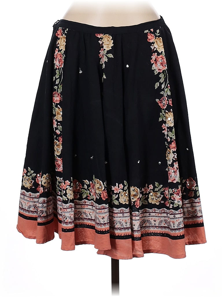 Angie 100% Cotton Floral Black Casual Skirt Size M - 52% off | ThredUp