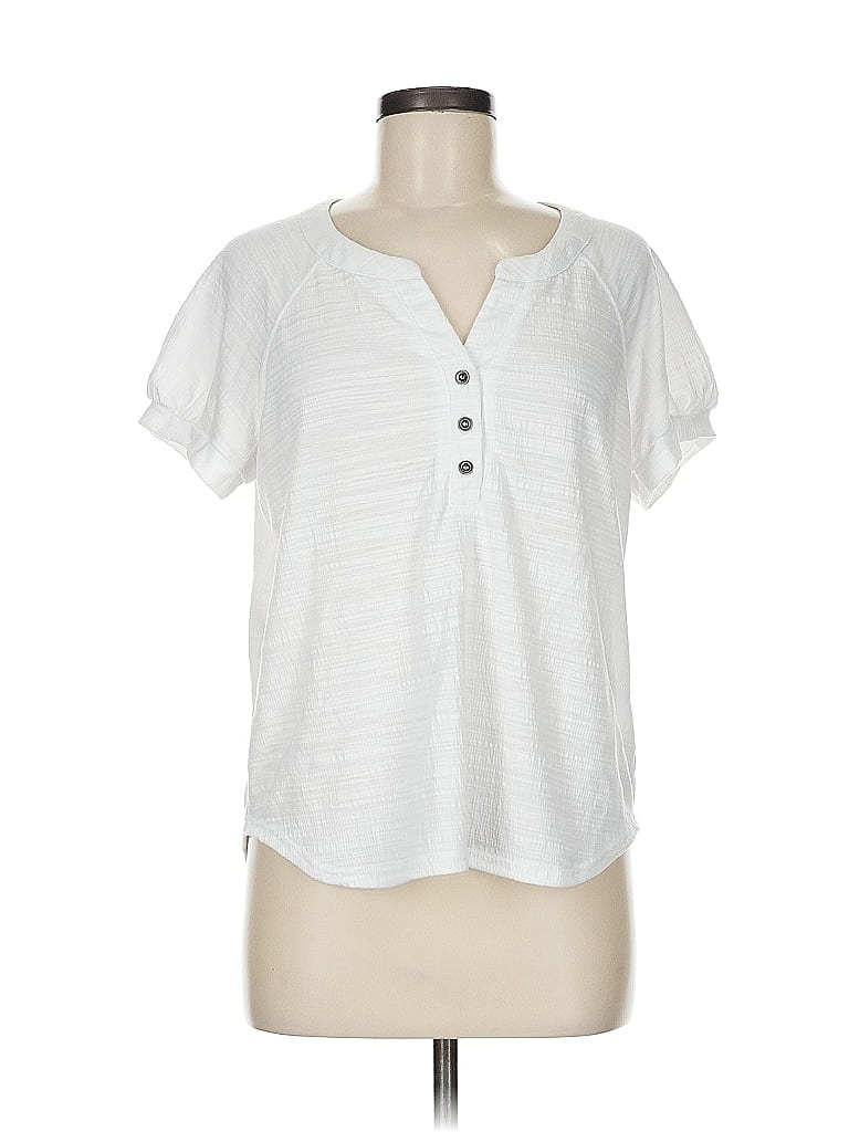 Jane and Delancey White Short Sleeve Henley Size M - 50% off | ThredUp