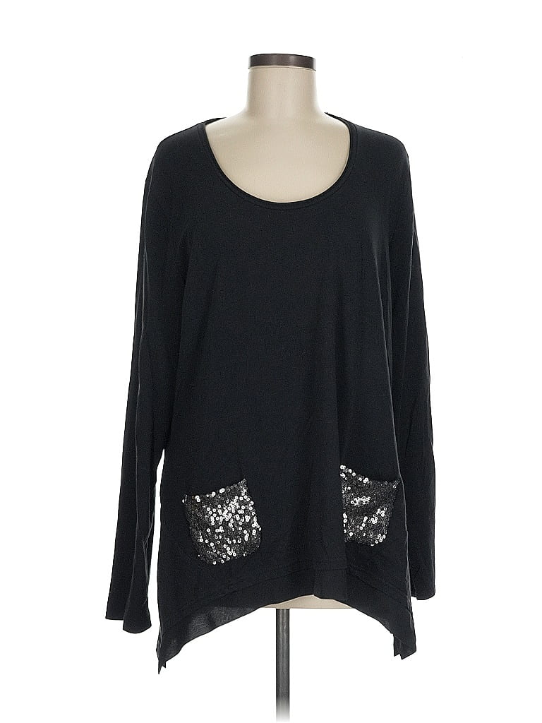 LOGO by Lori Goldstein Black Long Sleeve Top Size L - 73% off | ThredUp