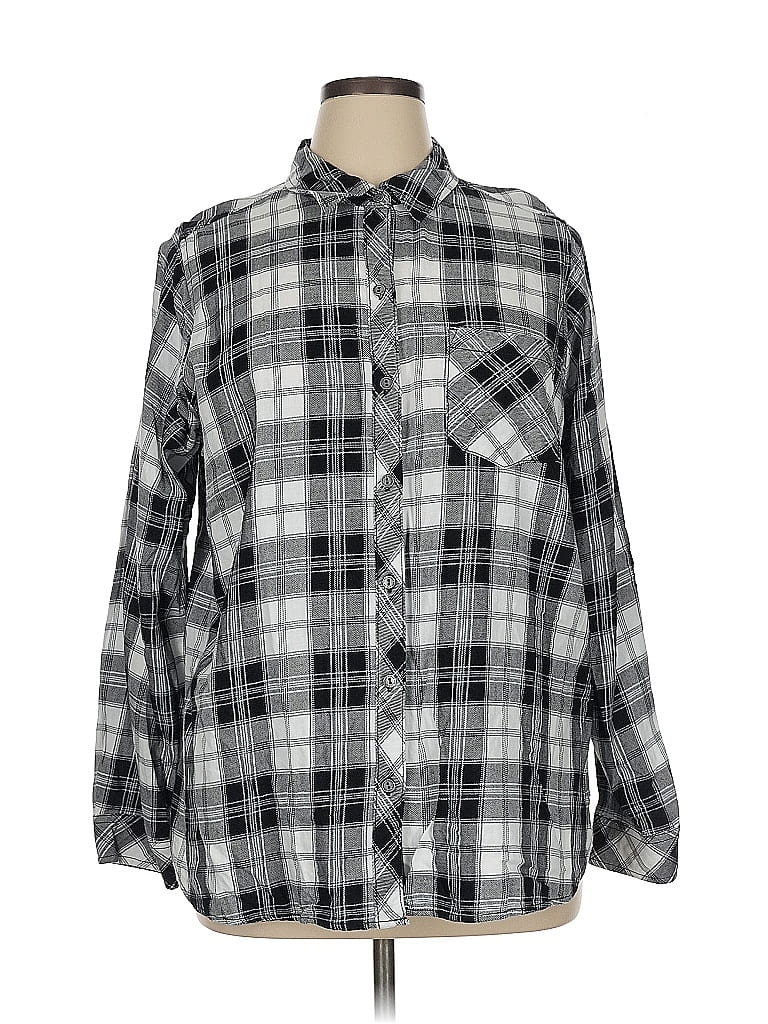 Sonoma Goods for Life Plaid Gray Long Sleeve Button-Down Shirt Size 1X - 47% off | ThredUp