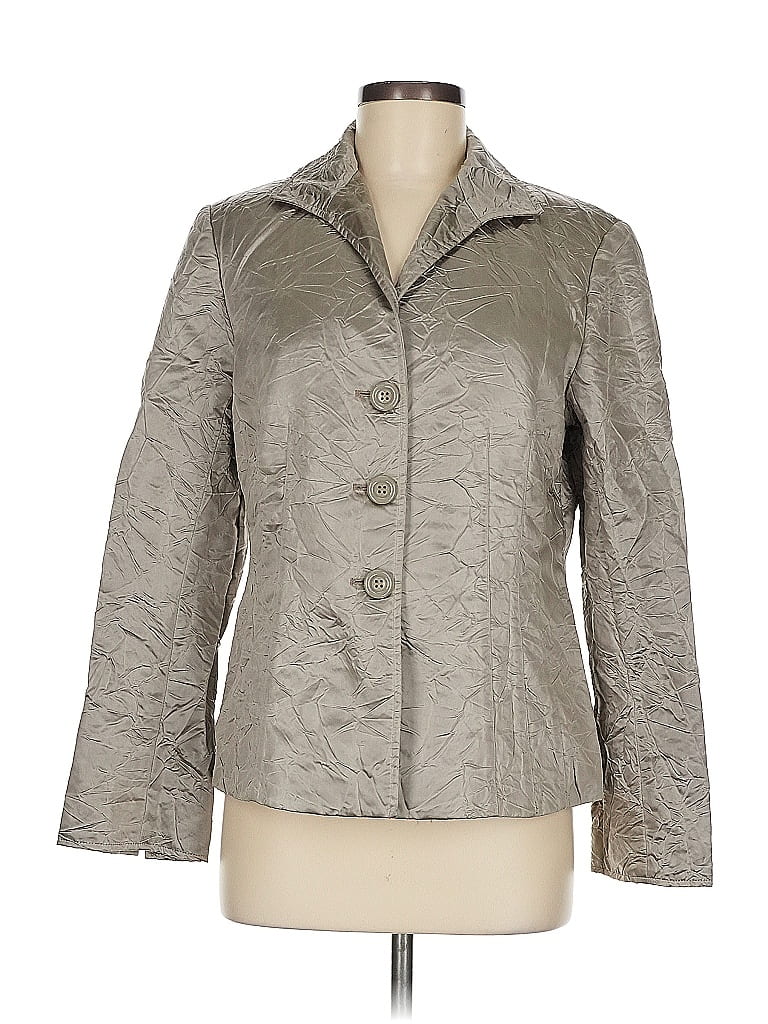 Lafayette 148 New York 100% Acetate Metallic Gray Jacket Size 8 - 81% ...