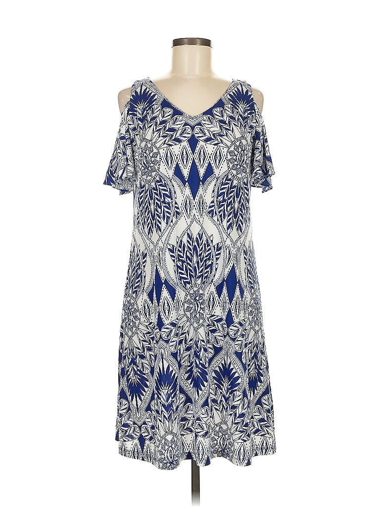 MSK Print Blue Casual Dress Size M - 65% off | ThredUp