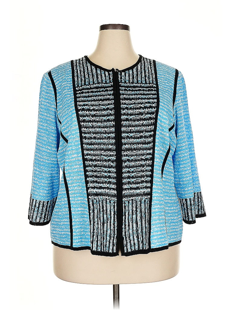 MING WANG Stripes Blue Jacket Size 2X - 37% off | ThredUp