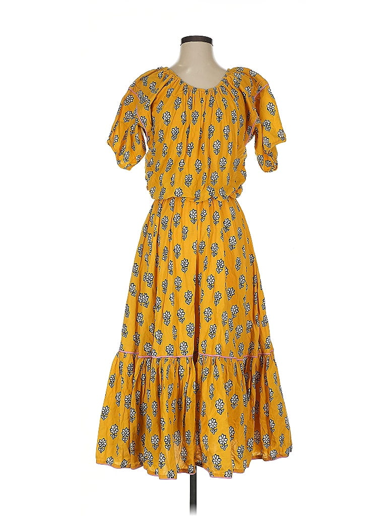 Rhode 100% Cotton Paisley Yellow Casual Dress Size XS - 80% off | ThredUp