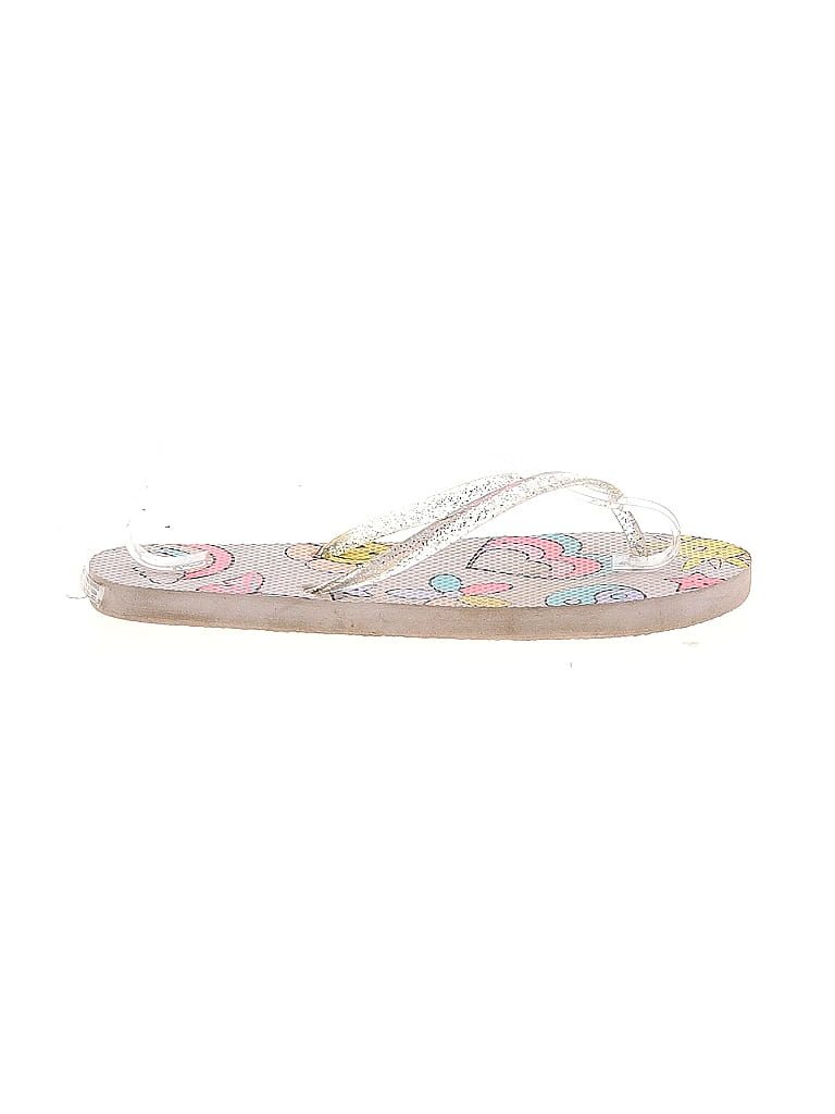 The Children's Place White Silver Flip Flops Size 5 - -50% off | ThredUp