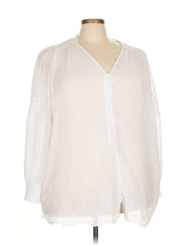 Torrid 100% Polyester Ivory 3/4 Sleeve Blouse Size 4X - 66% off | ThredUp