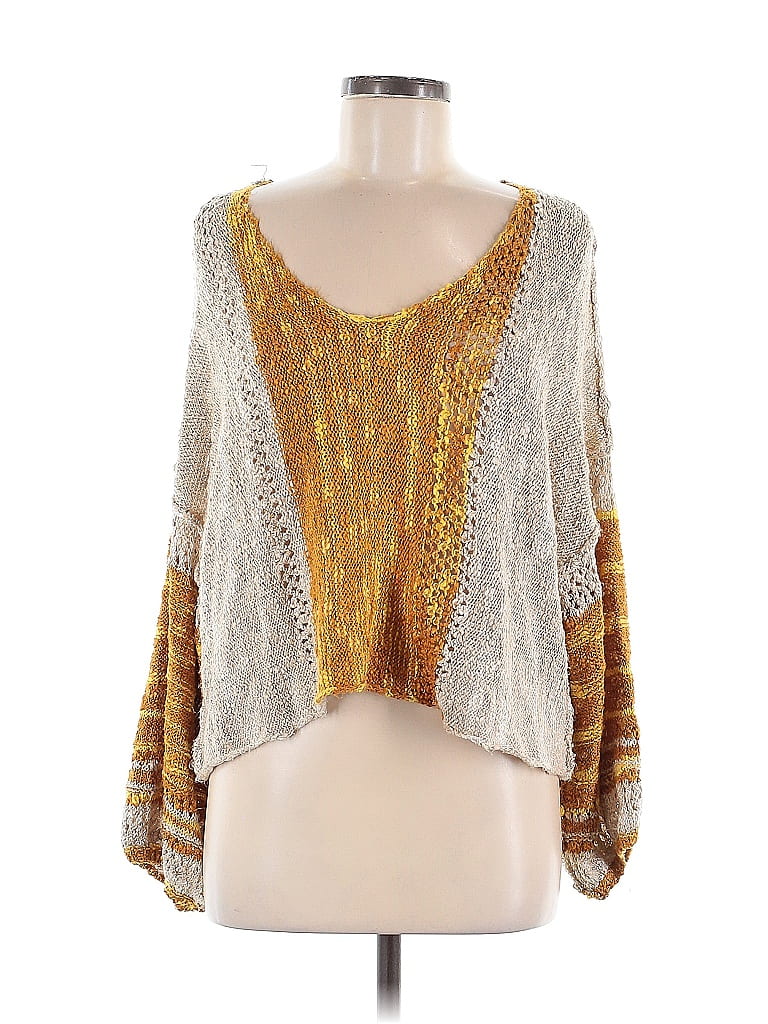 Angie 100% Acrylic Gold Pullover Sweater Size M - 53% off | ThredUp