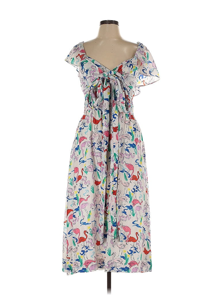 Tanya Taylor 100% Silk Floral Gray White Teigan Dress Size 10 - 74% off ...