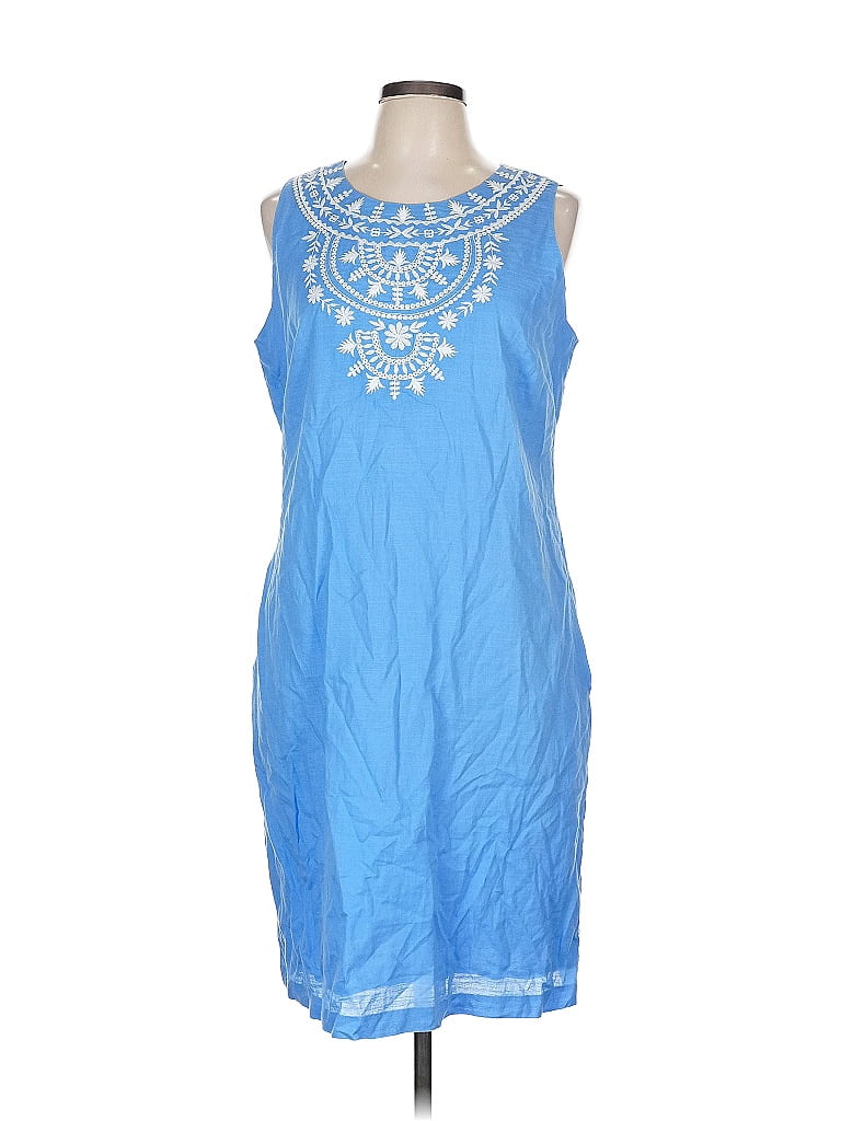 Talbots 100% Cotton Blue Cocktail Dress Size 12 - 75% off | ThredUp