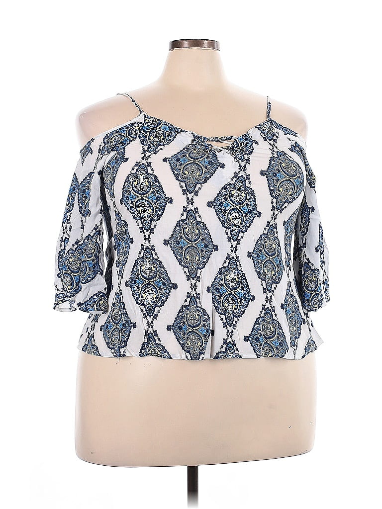 Ganji LA Blue Short Sleeve Top Size 3X - 56% off | ThredUp