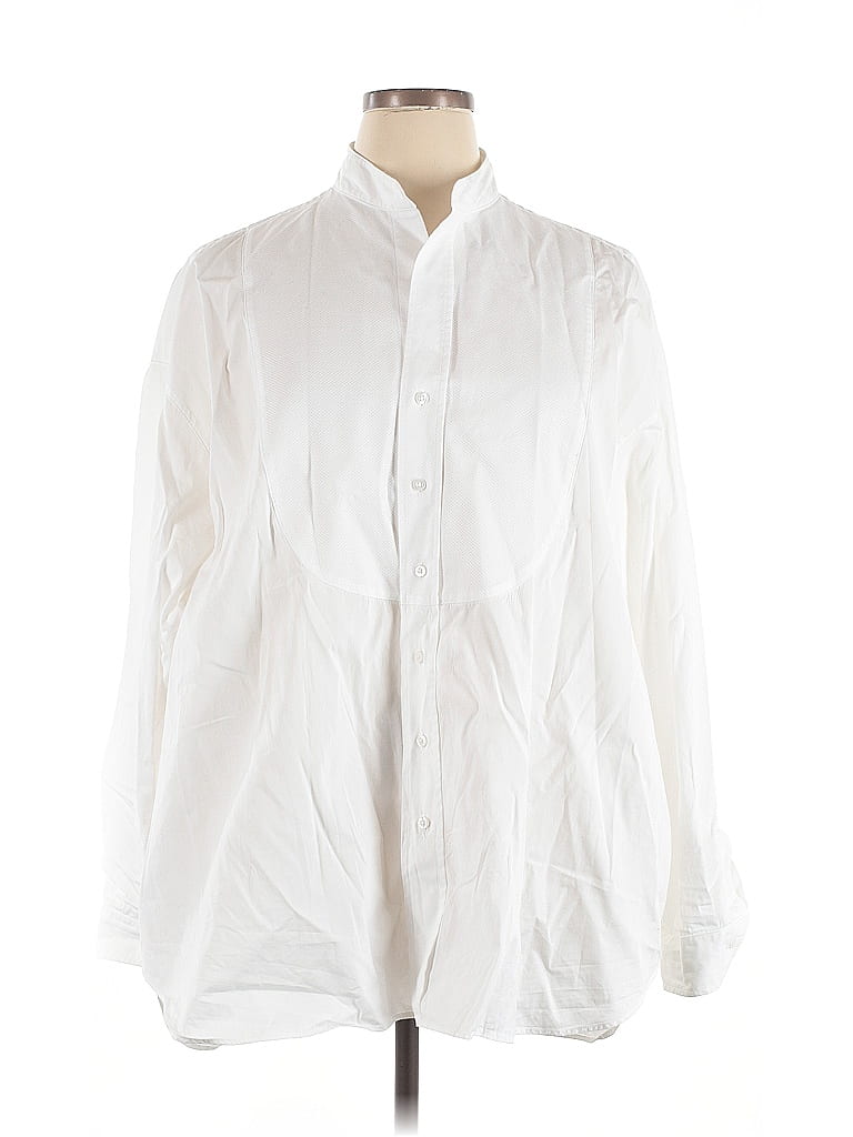 Frank & Eileen 100% Cotton White Long Sleeve Blouse Size XL - 73% off | ThredUp