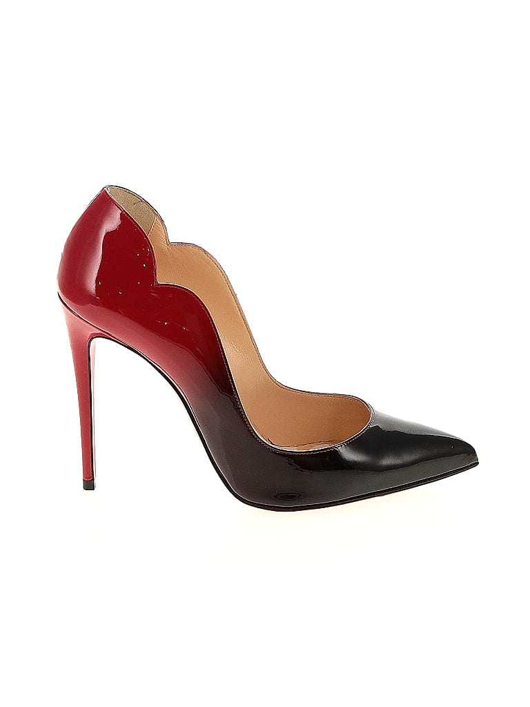 Christian Louboutin 100% Patent Leather Color Block Burgundy Black ...