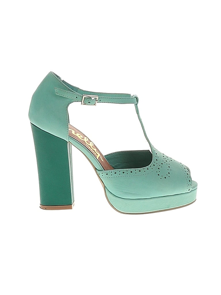 Shellys London 100% Leather Color Block Teal Heels Size EU 36 - 67% off ...