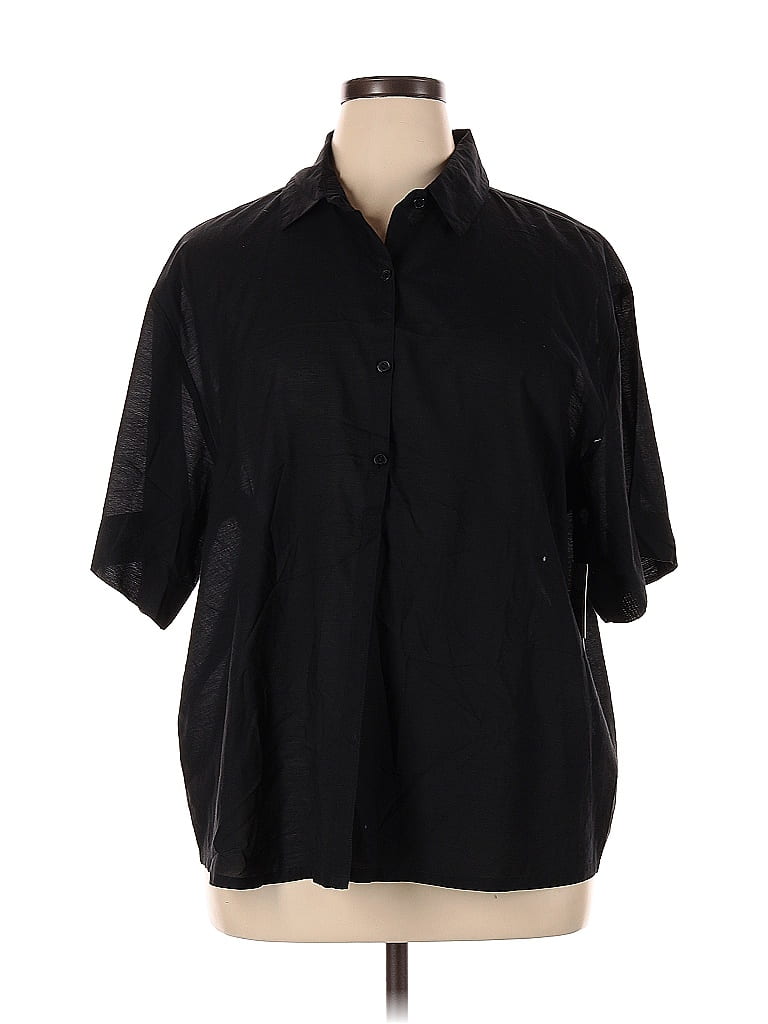 Open Edit Black Short Sleeve Blouse Size XL - 72% off | ThredUp