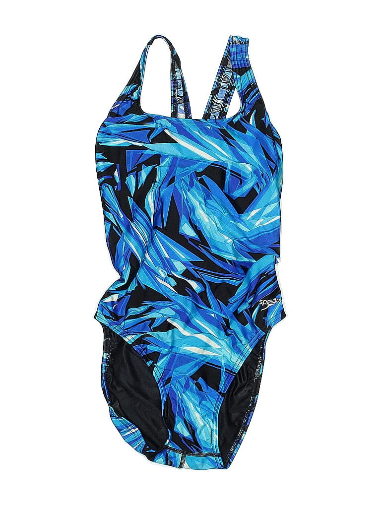 Speedo Graphic Blue One Piece Swimsuit Size 8 - 42% off | ThredUp