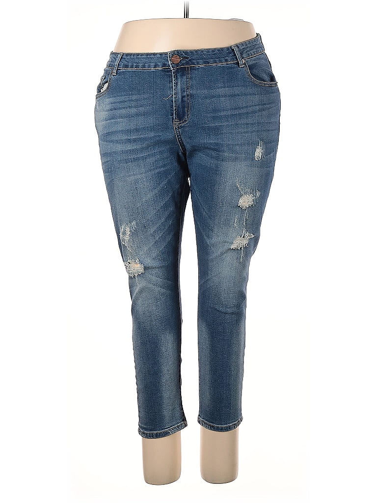 Simply Emma Hearts Blue Jeans Size 18 - 51% off | ThredUp