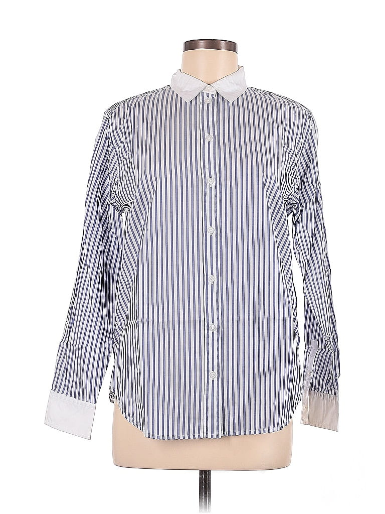 Everlane 100% Cotton Stripes Blue Long Sleeve Button-Down Shirt Size 6 - 54% off | ThredUp