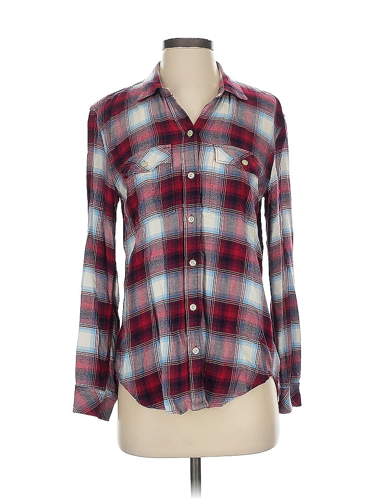 Gap + Pendleton 100% Rayon Plaid Burgundy Long Sleeve Button-Down Shirt Size XS - 70% off | ThredUp