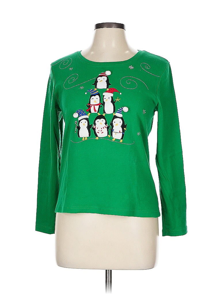 Onque Casuals 100% Cotton Green Long Sleeve T-Shirt Size L - 31% off ...