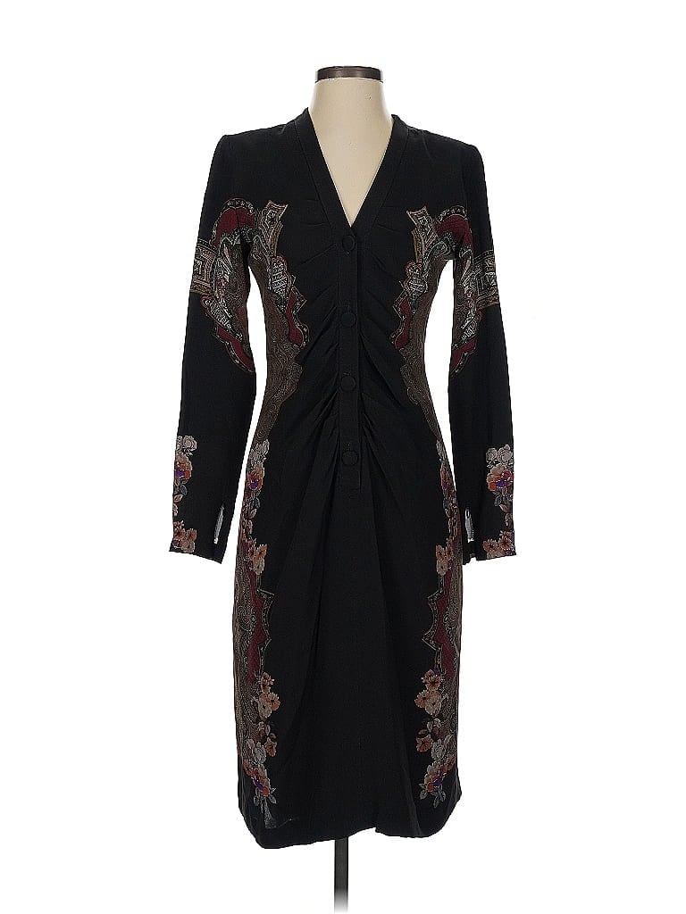 ETRO 100% Silk Paisley Black Cocktail Dress Size EU (IT) 46 / US 10 - 81% off | ThredUp