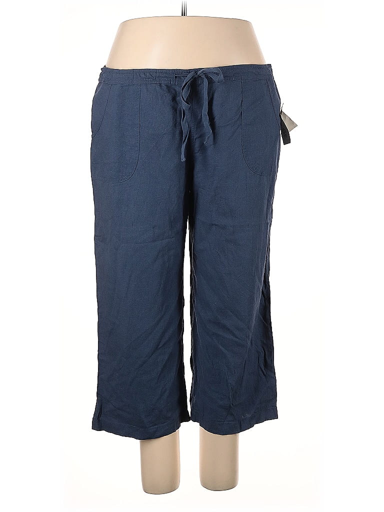 Per Se Blue Linen Pants Size 24 - 47% off | ThredUp