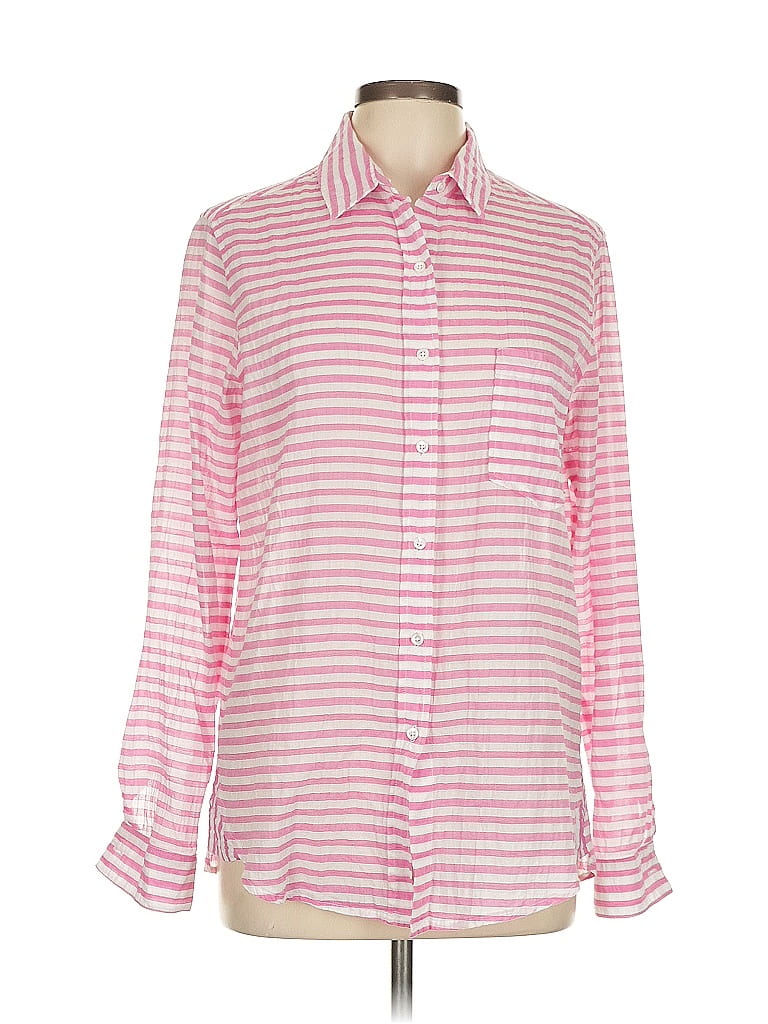 Elliott Lauren Stripes Pink Long Sleeve Button-Down Shirt Size 10 - 73% off | ThredUp