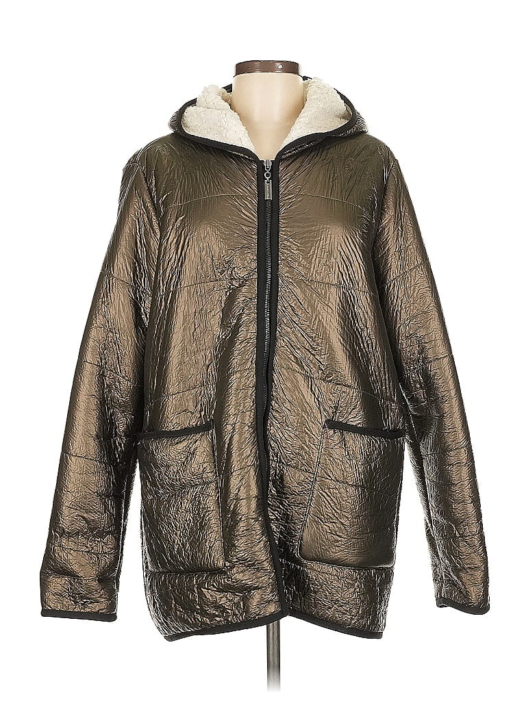 Nikki Jones Montréal 100% Polyurethane Metallic Gold Coat Size M - 55% ...