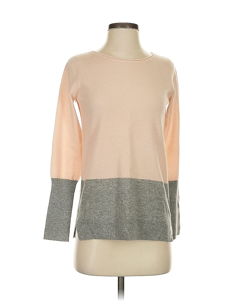 Club Monaco 100% Cashmere Color Block Tan Cashmere Pullover Sweater ...