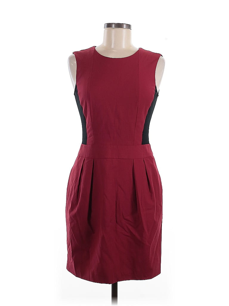 Theory Color Block Burgundy Red Cocktail Dress Size 6 - 80% off | ThredUp