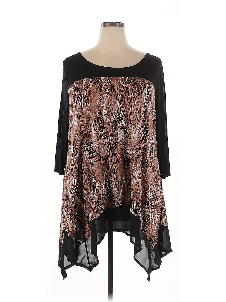Kate & Mallory designs Black 3/4 Sleeve Blouse Size 2X - 37% off | ThredUp