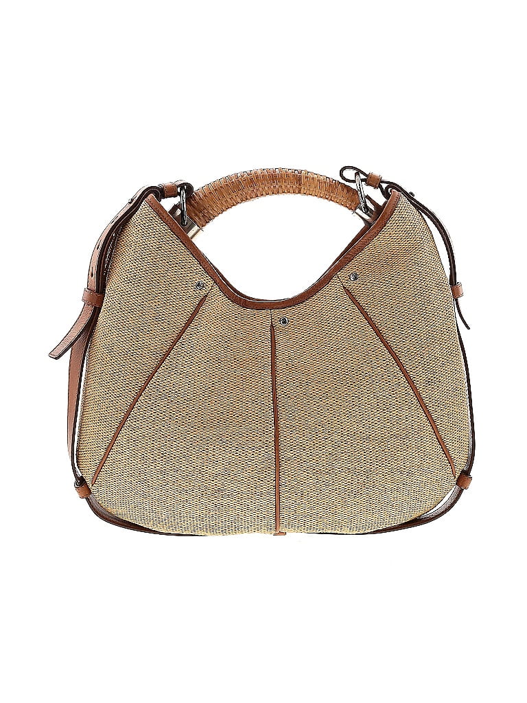 Yves Saint Laurent Rive Gauche Tweed Tan Mombasa Raffia Horn Hobo Bag ...