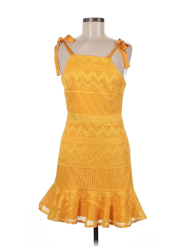 Two Sisters 100% Polyester Yellow Cocktail Dress Size 6 - 57% off | ThredUp
