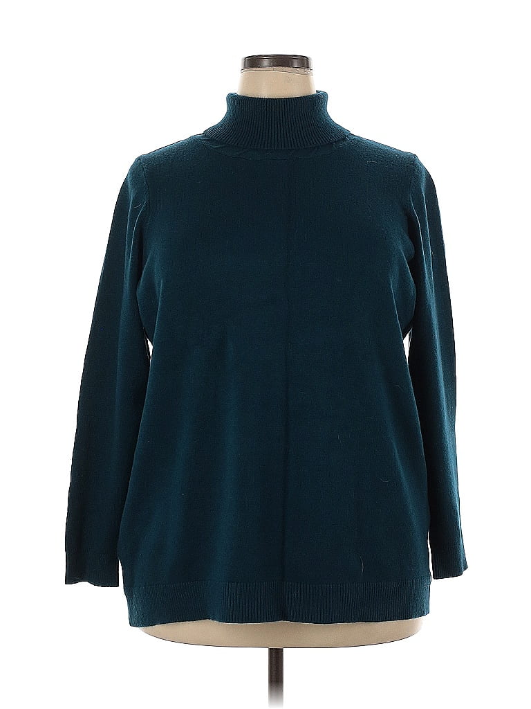 Evolution by Cyrus Teal Turtleneck Sweater Size 2X - 73% off | ThredUp