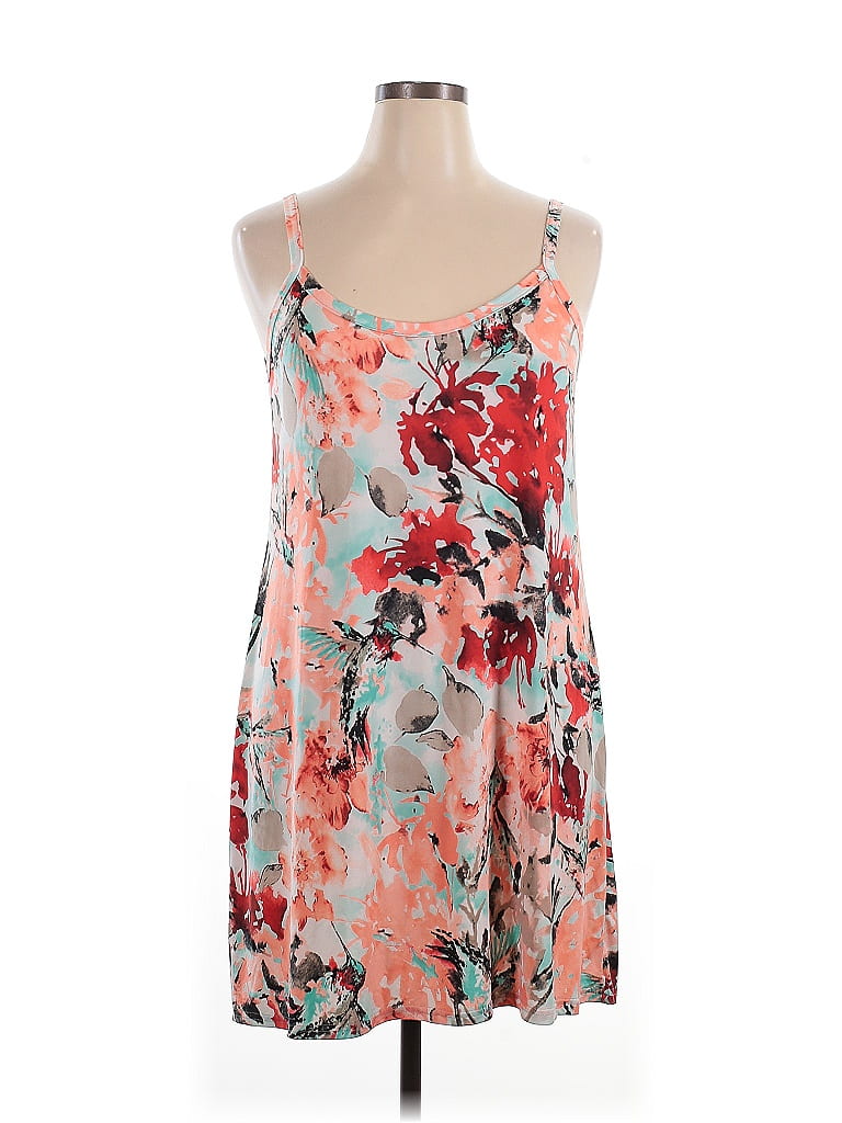 Magna Floral Orange Casual Dress Size 14 - 55% off | ThredUp