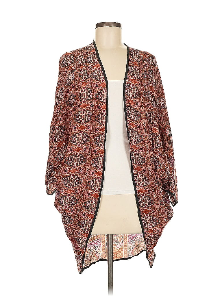 Tolani 100% Silk Brown Kimono One size - 47% off | ThredUp
