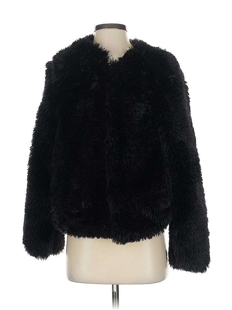 Simply Vera Vera Wang 100% Polyester Black Faux Fur Jacket Size XS - 55 ...