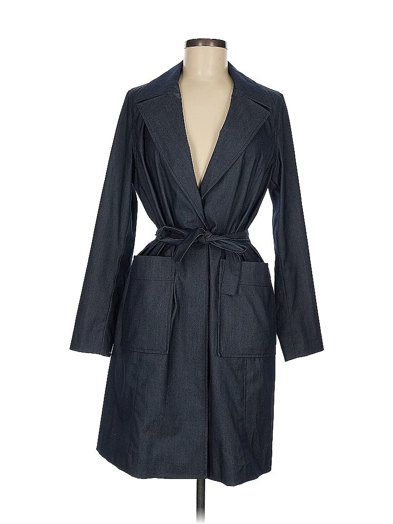 Sigrid Olsen Blue Trenchcoat Size 8 - 73% off | ThredUp