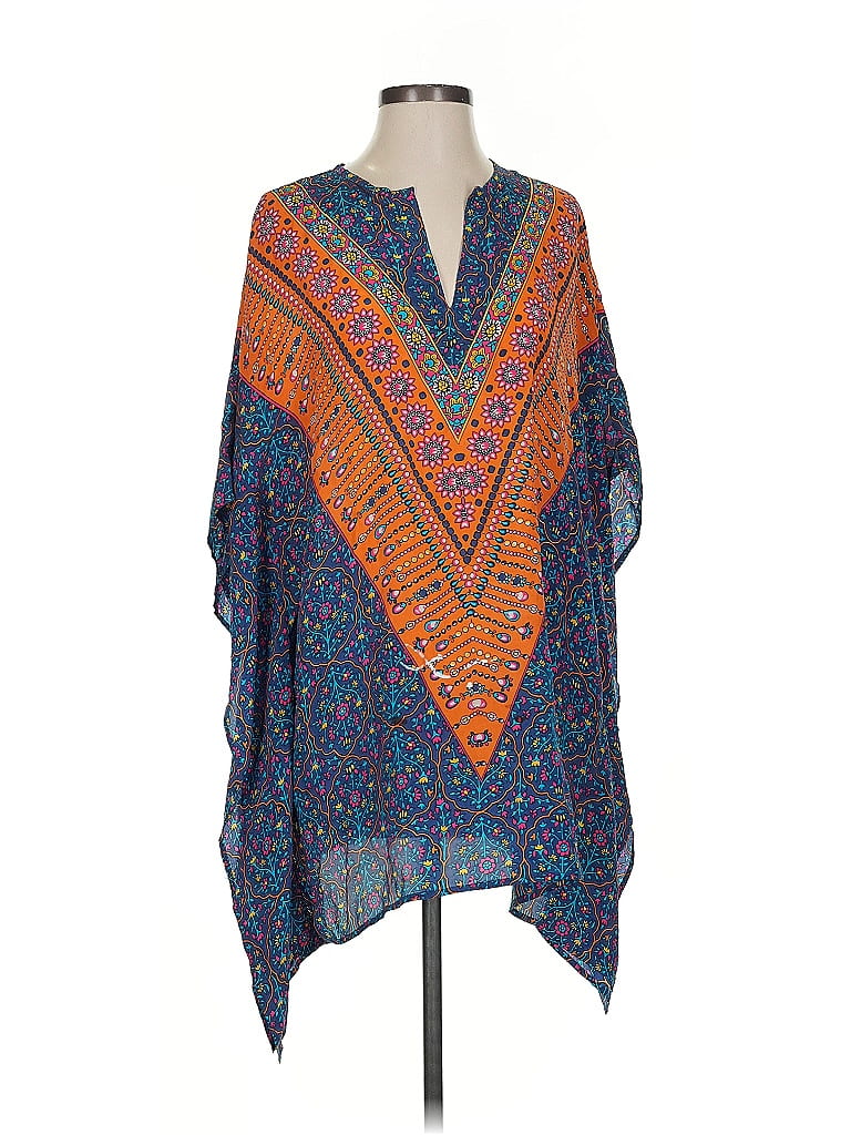 Tolani 100% Silk Blue Short Sleeve Silk Top Size S - 69% off | ThredUp