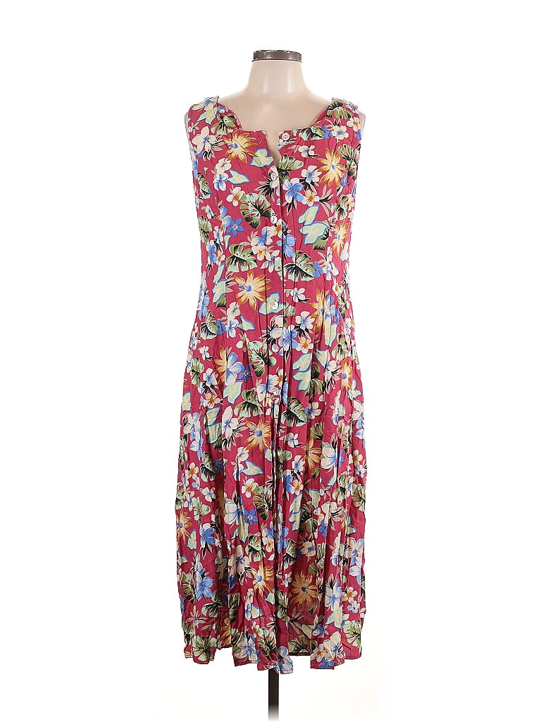 BFA Classics 100% Rayon Floral Brown Casual Dress Size L - 32% off ...