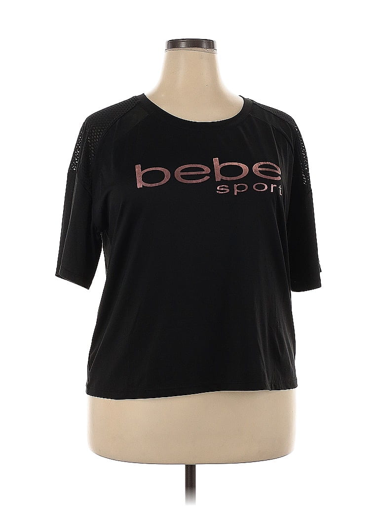 Bebe Black Active T-Shirt Size 2X - 52% off | ThredUp