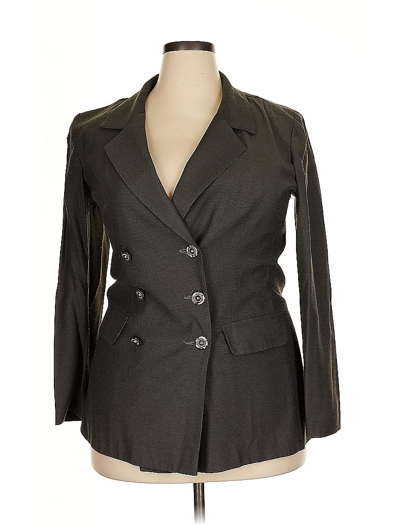 Joy Stevens Gray Black Blazer Size 2X - 67% off | ThredUp