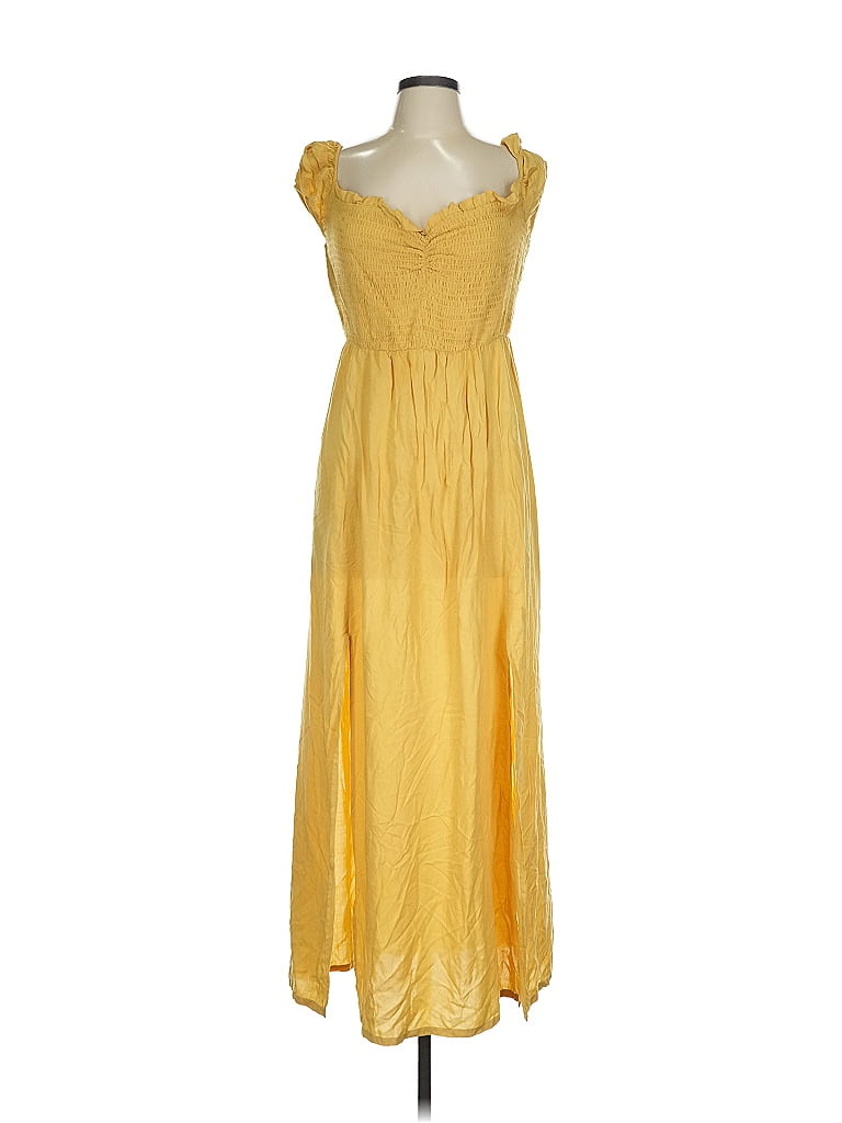 Guess Yellow Casual Dress Size L - 72% off | ThredUp