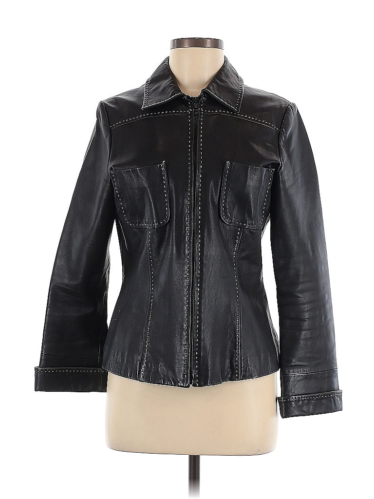 Trina Turk 100% Leather Black Leather Jacket Size M - 76% off | ThredUp