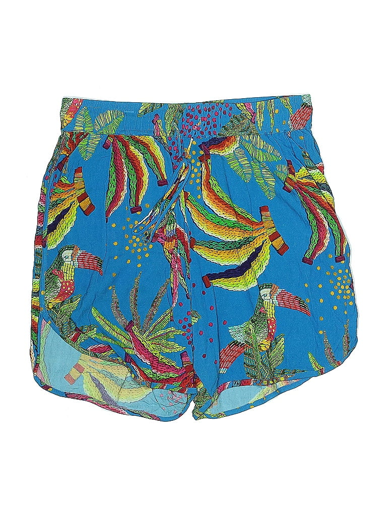 FARM Rio 100% Rayon Tropical Blue Shorts Size L - 62% off | ThredUp
