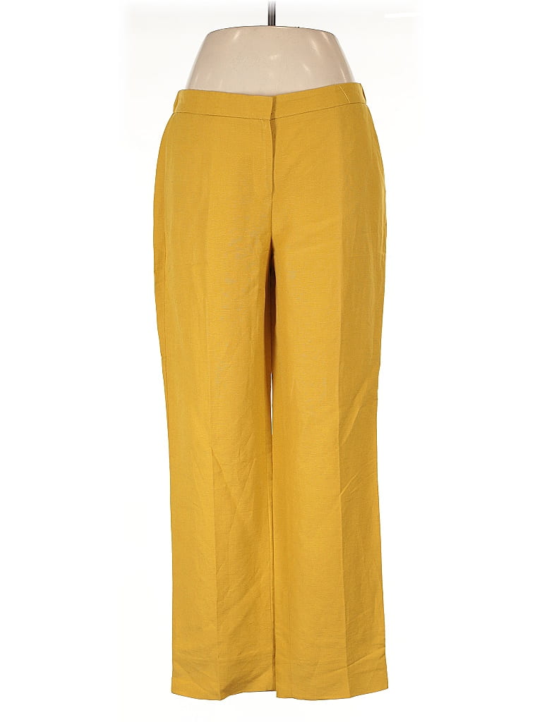 Kasper Yellow Linen Pants Size 6 - 78% off | ThredUp